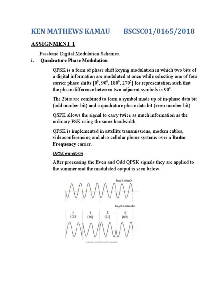 Data Communication Assignment 1 | PDF | Modulation | Sound Production Technology