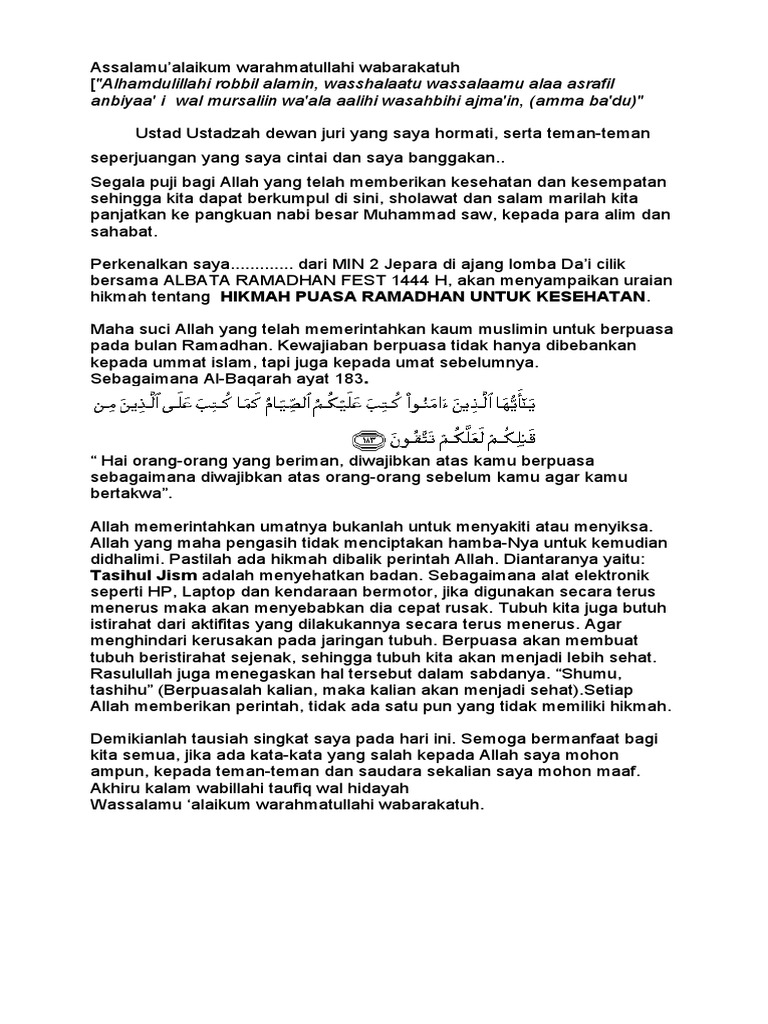 Abida - HIKMAH PUASA RAMADHAN | PDF