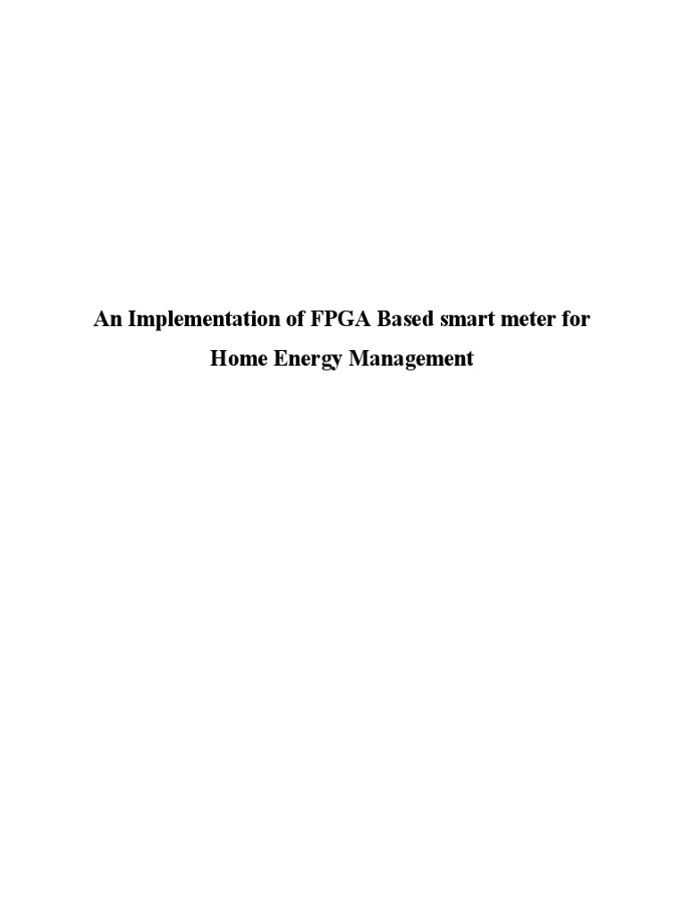 An Implementation of FPGA Based Smart Meter For Home Energy Management | PDF | Smart Grid ...
