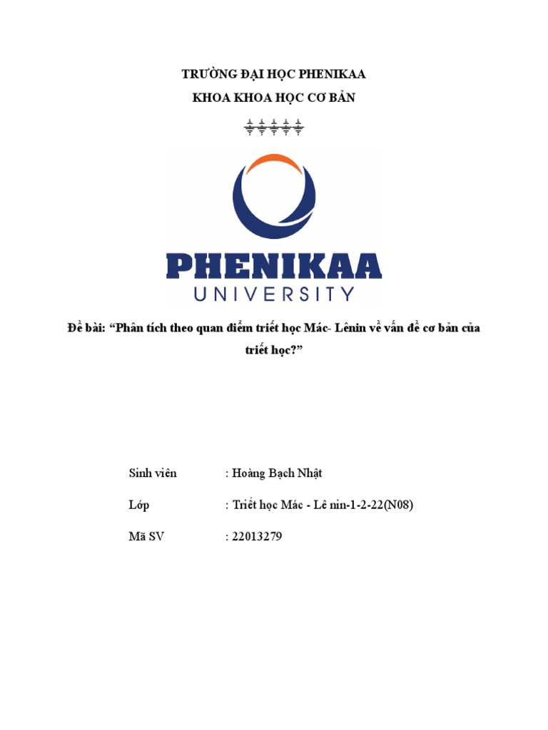 Trường Đại Học Phenikaa Khoa Khoa Học Cơ Bản | PDF