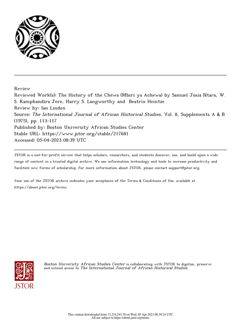 Boston University African Studies Center The International Journal of ...