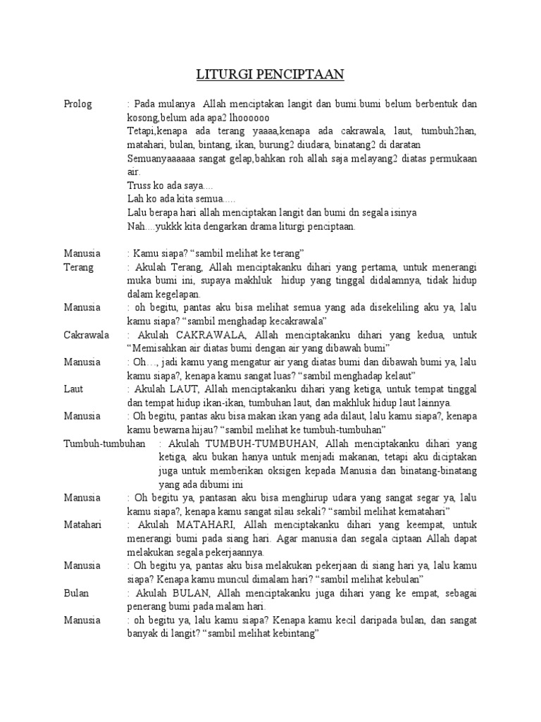 Liturgi Penciptaan-2 | PDF