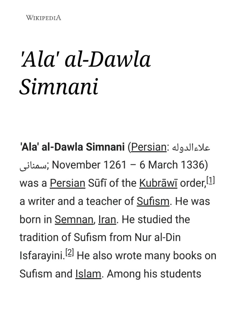 Ala al-Dawla Simnani: Sufi Legacy | PDF | Islamic Mysticism | Sufism