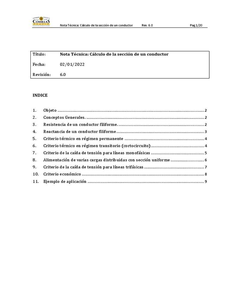 Cálculo de Sección de Conductores | PDF | Corriente eléctrica ...