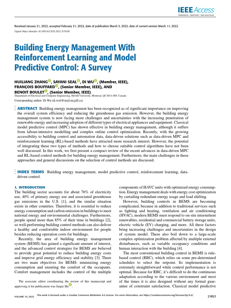 Building Energy Management With Reinforcement Learning and Model ...