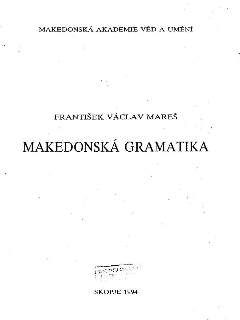 Makedonská Gramatika: František Václav Mareš | PDF