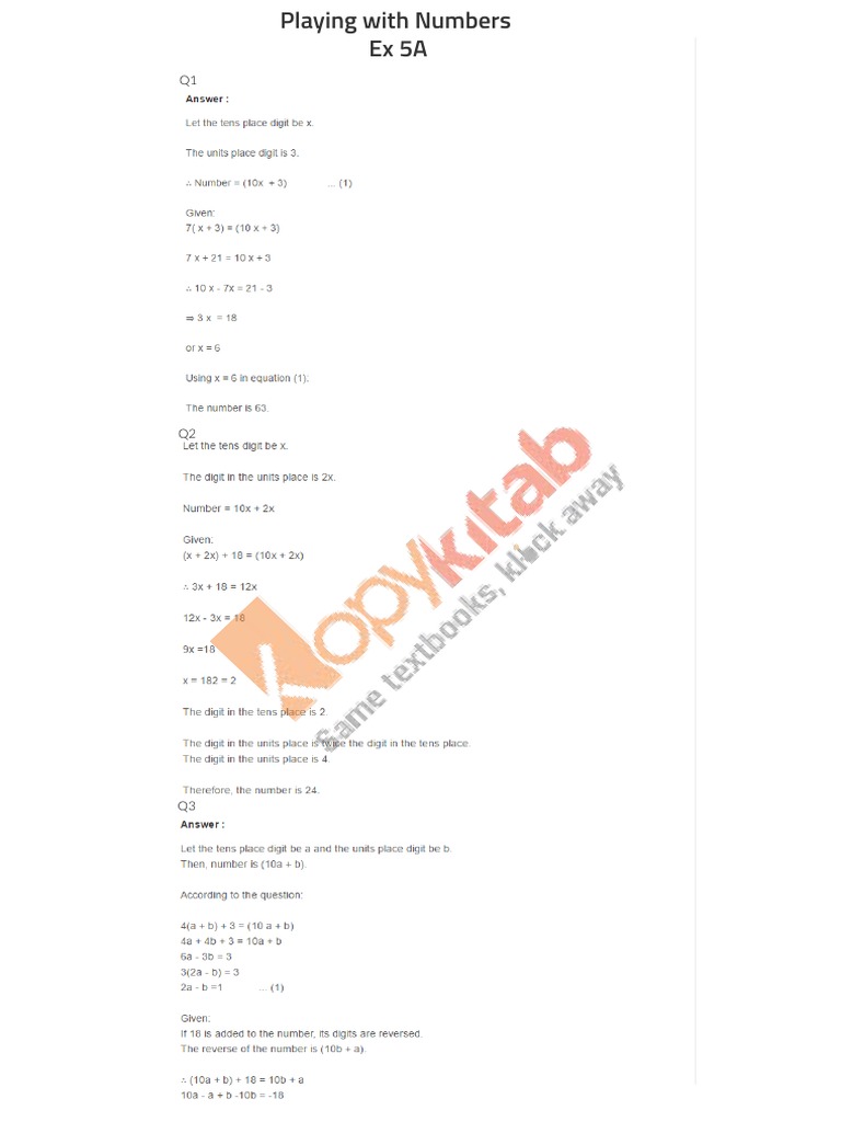 RD Sharma Class 8 Chapter 5 Solutions | PDF