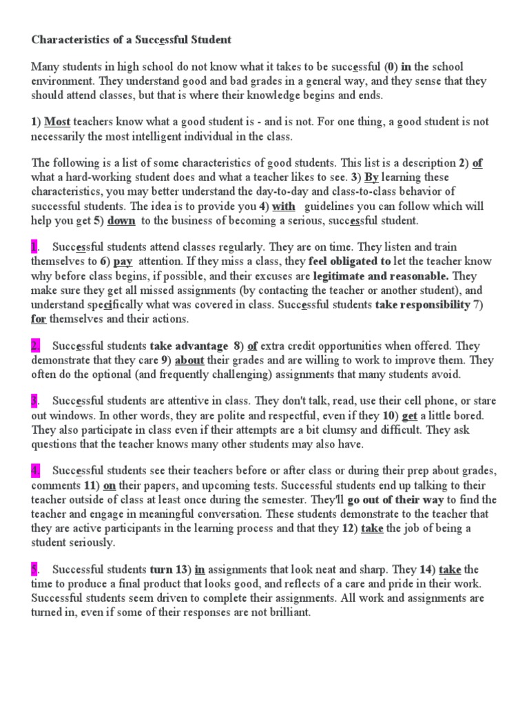 Traits of Successful Students | PDF | Teachers | Communication