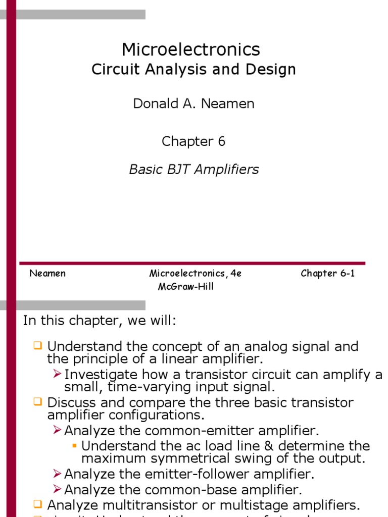Chapter 6 | PDF | Bipolar Junction Transistor | Amplifier