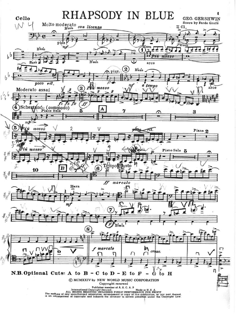 Gershwin Rhapsody in Blue | PDF | Musical Compositions | Elements Of Music