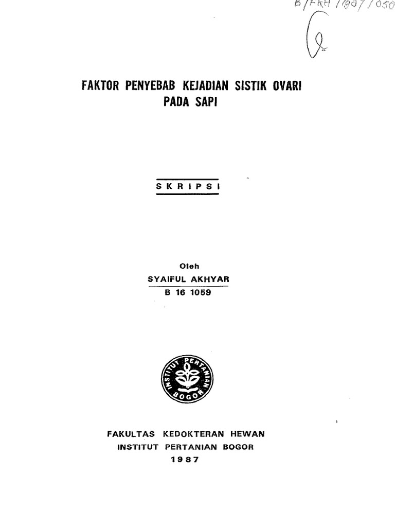 Penyebab Sistik Ovari pada Sapi | PDF