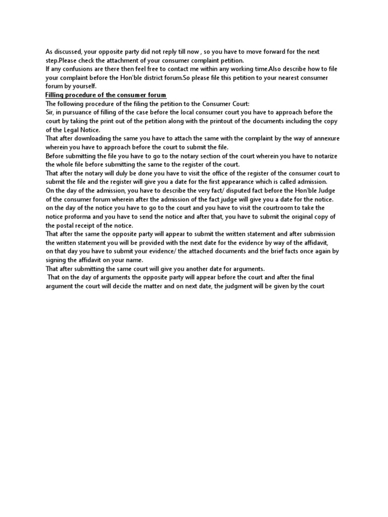 Consumer Complaint Filing Guide | PDF