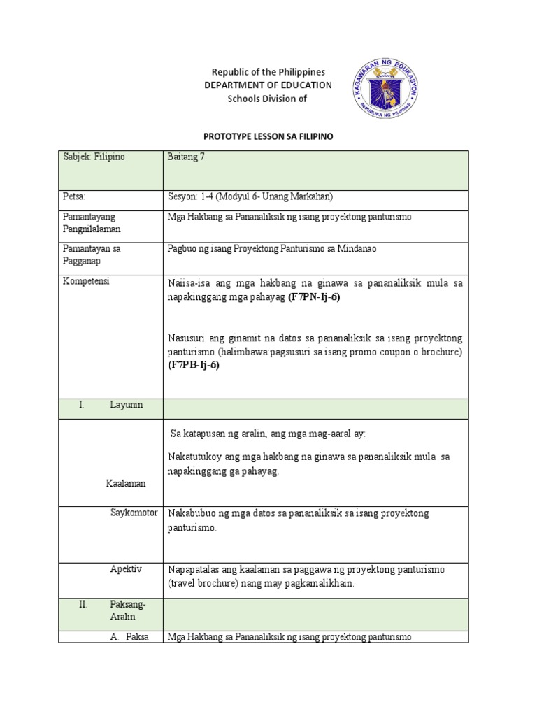 lesson-plan-g7_modyul 6 | PDF