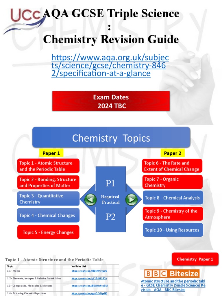 KS4 Chemistry Triple Revision Guide 2023-24 | PDF | Chemistry ...