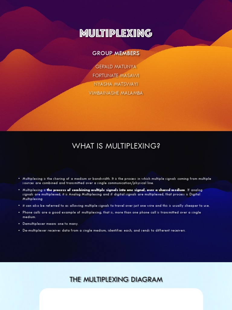 Multiplexing Presentation Pdf Multiplexing Wavelength Division