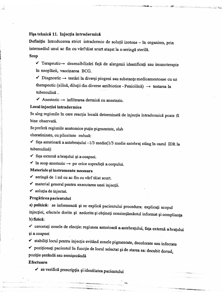 Injectia Intradermica | PDF