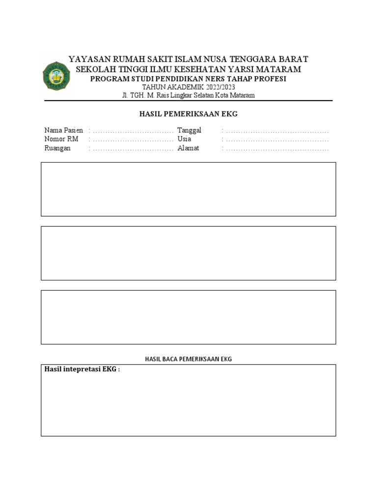Format Pemeriksaan Ekg | PDF