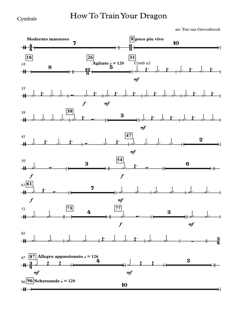 Percussion How To Train Your Dragon - Cymbals | PDF | Formas musicales ...