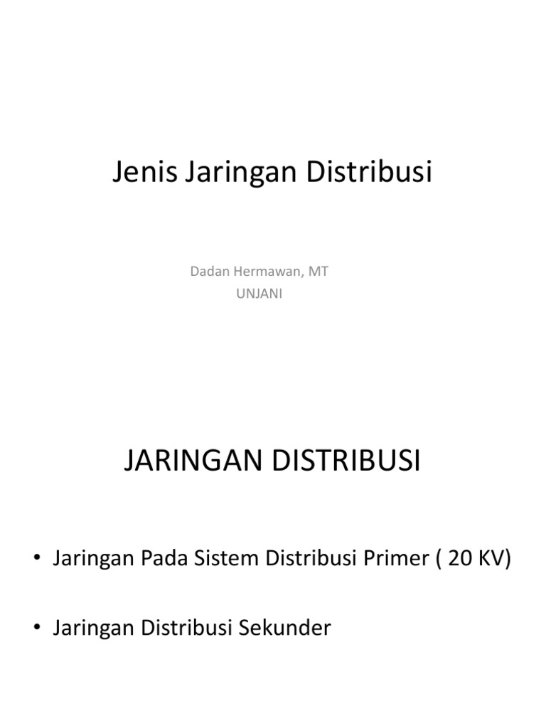 Jenis Jaringan Distribusi | PDF