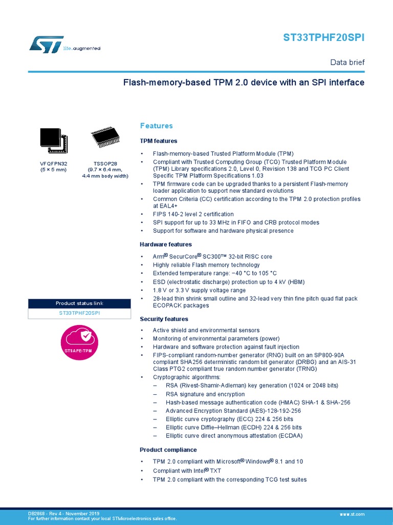 ST 33 TPHF 20 Spi | PDF | Electrical Engineering | Computer Science