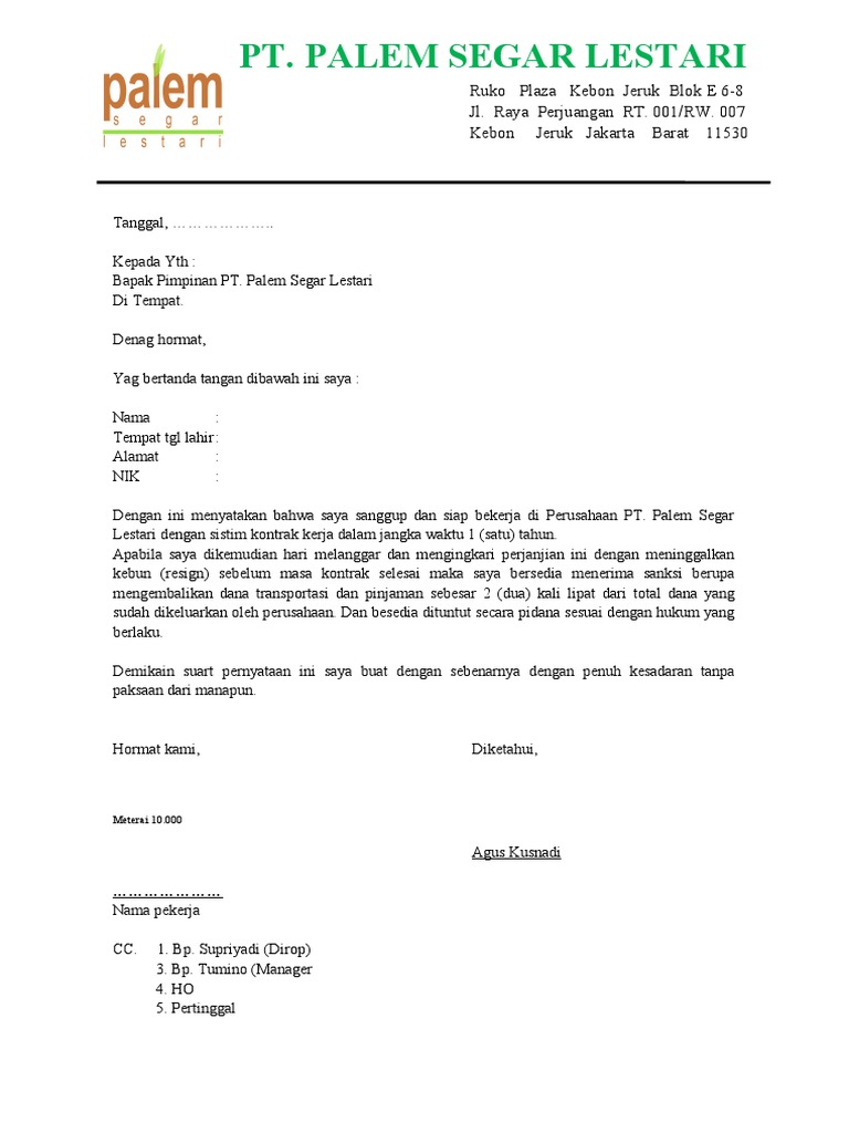 Surat Penyataan | PDF