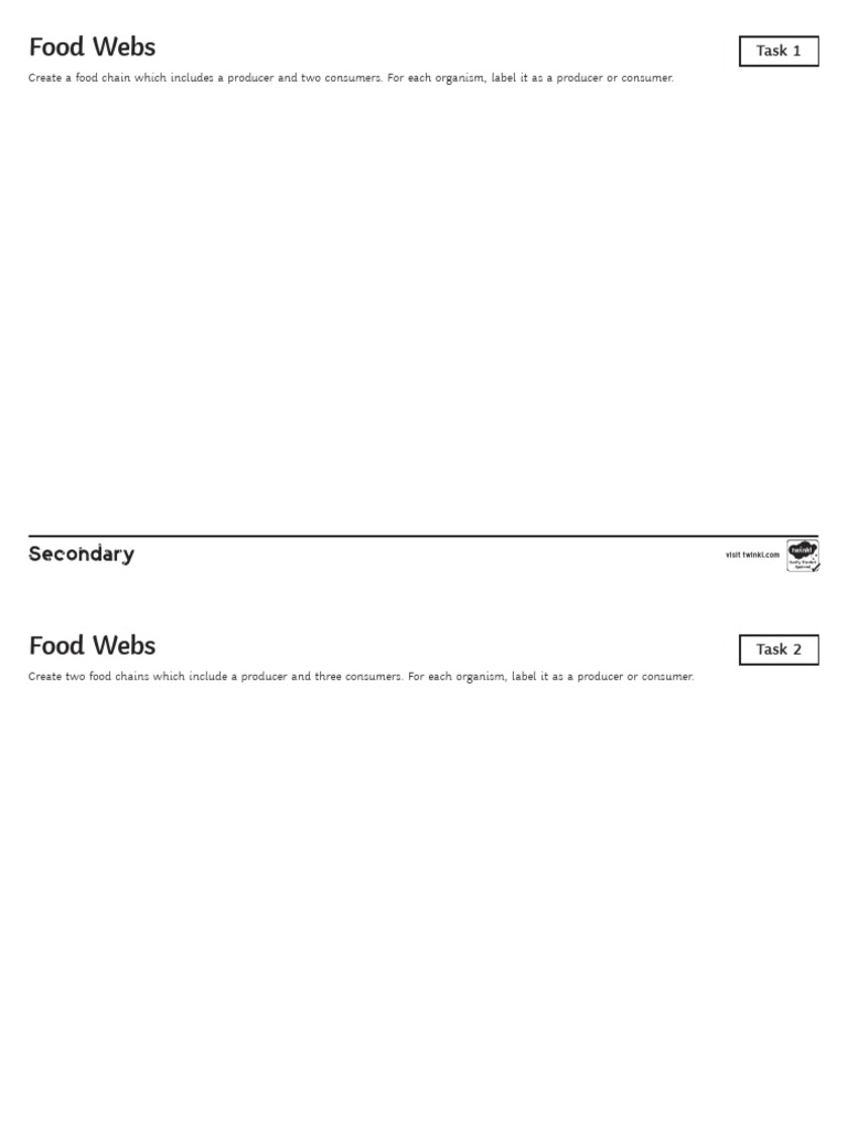 Food Web Activity Sheets | PDF