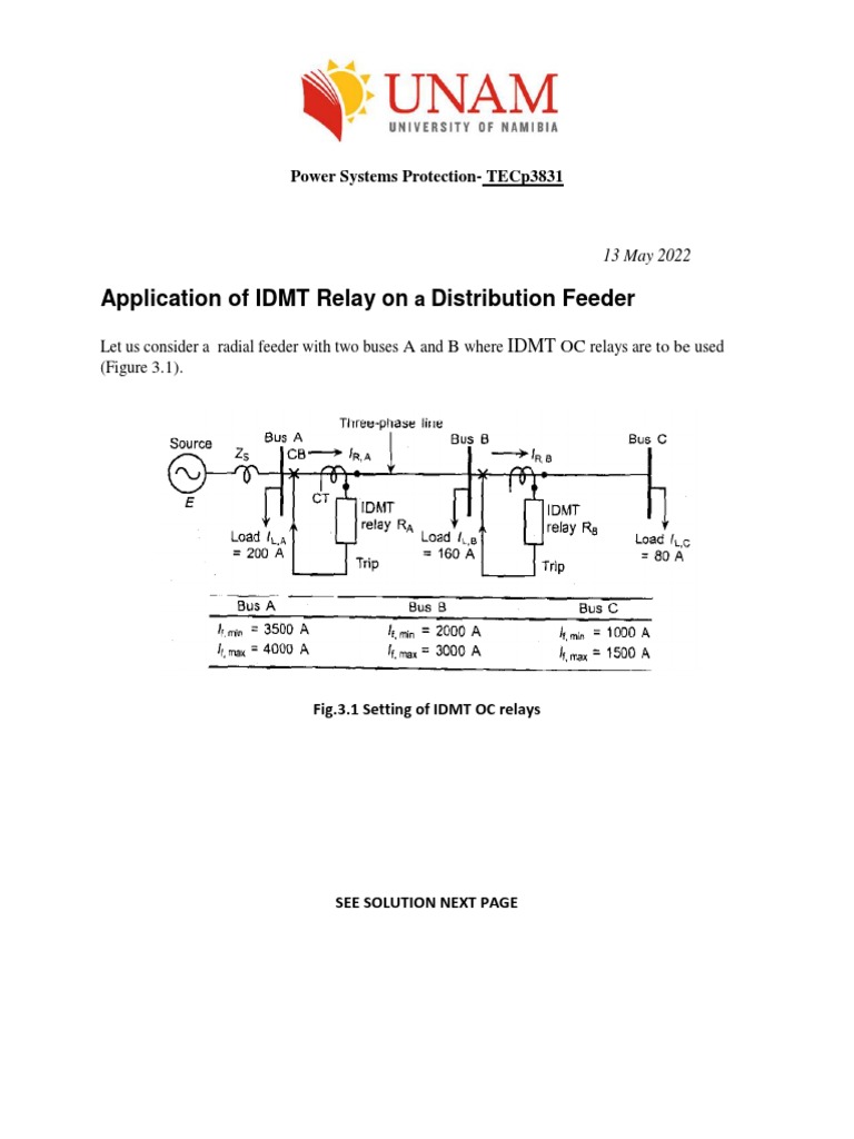 Application of Idmt Relay On Distribution Feeder: Power Systems ...