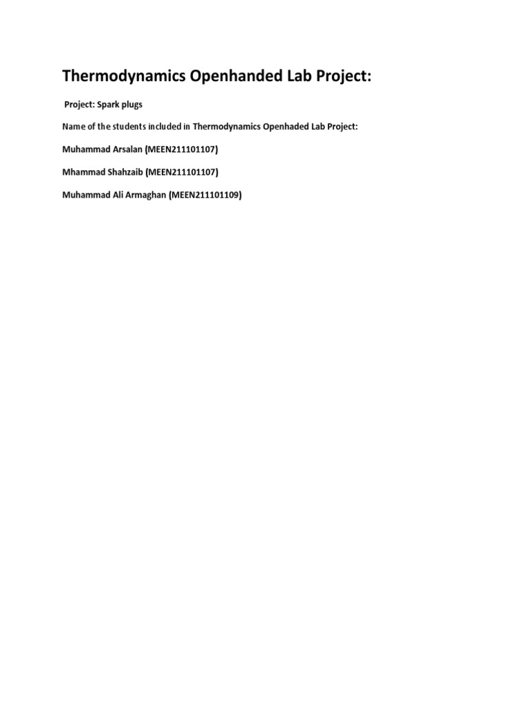 Thermodynamics Openhanded Lab Project | PDF