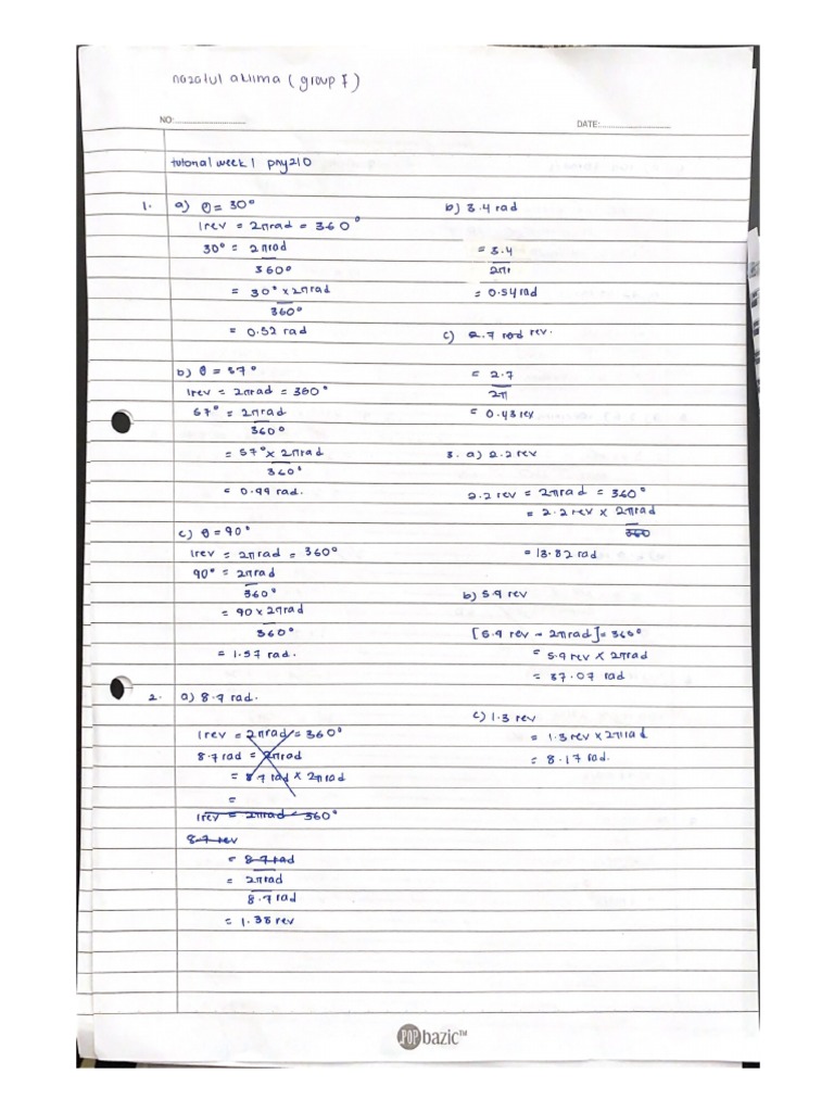 Physics Tutorial Week 1 | PDF Physics Tutorial Week 1 | PDF