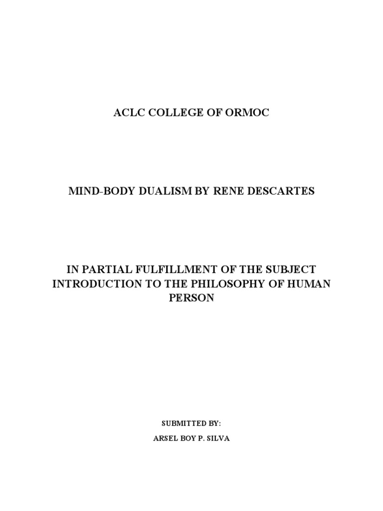 Philosophy-Term-Paper - Arsel | PDF | René Descartes | Rationalism