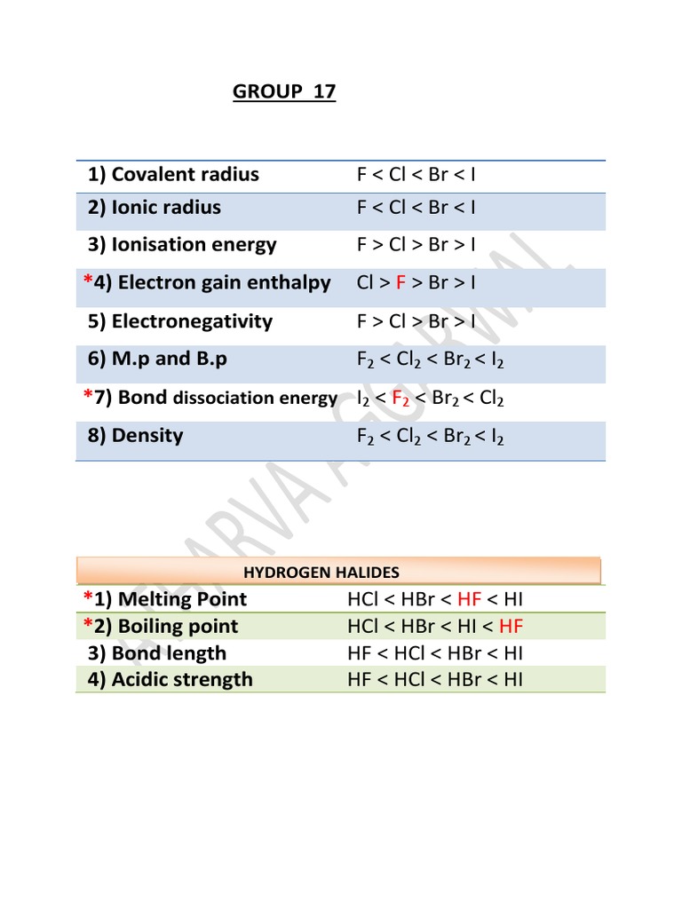 Properties of Halogens and Noble Gases | PDF