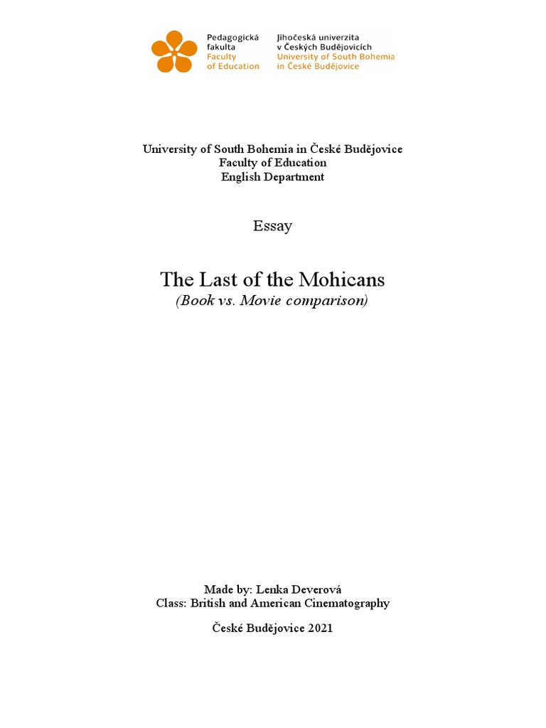 The Last of the Mohicans (Book vs. Movie comparison) | PDF | The Last ...