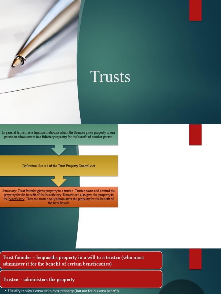 Lecture 6 - Trusts | PDF | Trust Law | Trustee