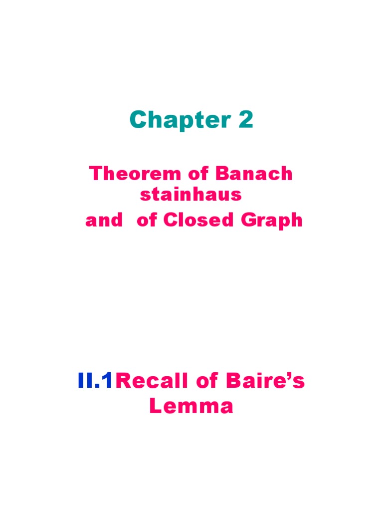 Theorem of Banach Stainhaus | PDF | Operator (Mathematics) | Banach Space