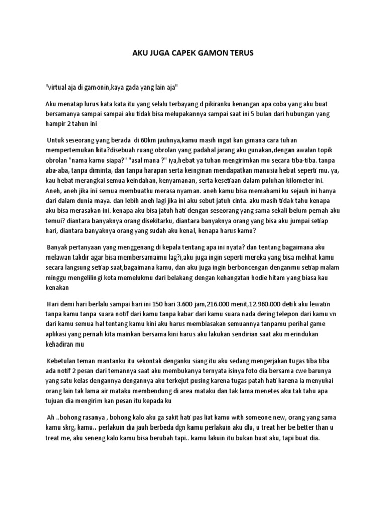 Aku Juga Capek Gamon Terus | PDF