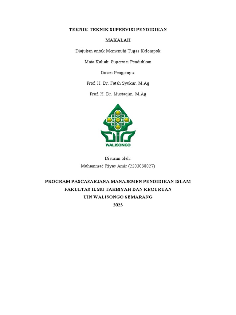 Teknik Teknik Supervisi Pendidikan | PDF