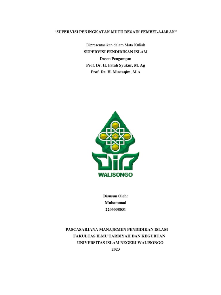 Supervisi Desain Pembelajaran Fix | PDF