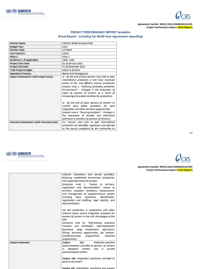 Project Performance Report (Final Report) English - YER 2022 | PDF ...