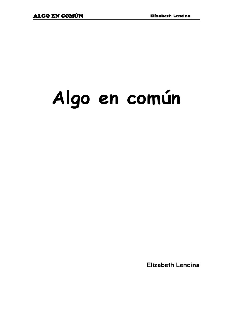 Algo en Común Reseña | PDF | Cuentos