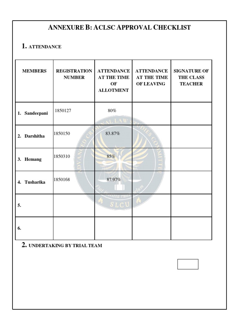 Approval Checklist | PDF