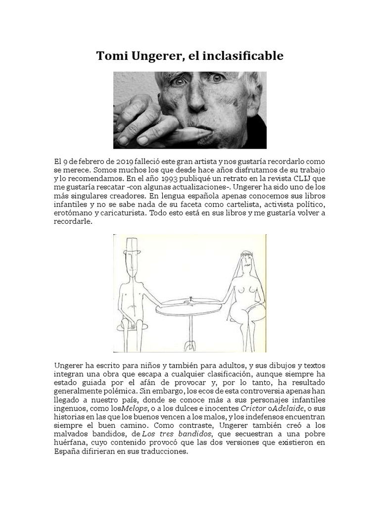 Tomi Ungerer Inclasificable | PDF | Publicación