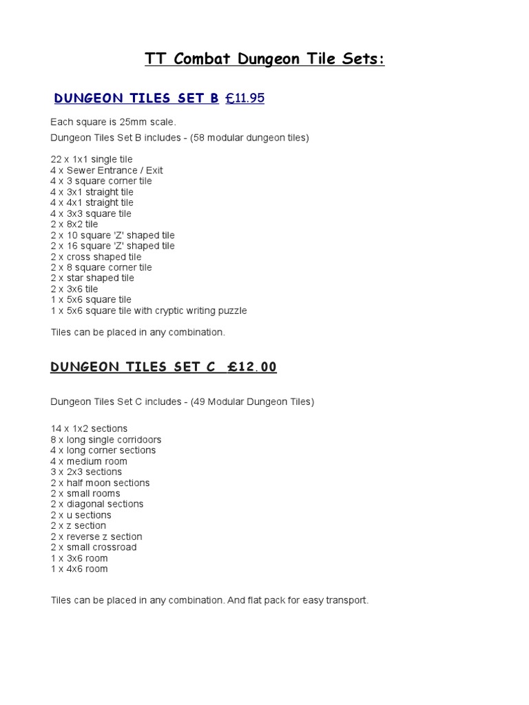 Dungeon Terrain Tiles | PDF