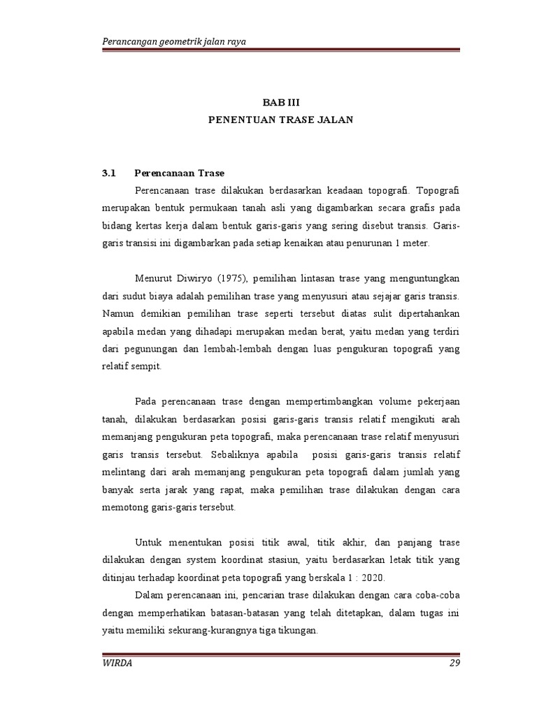Perencanaan Trase Jalan Raya | PDF