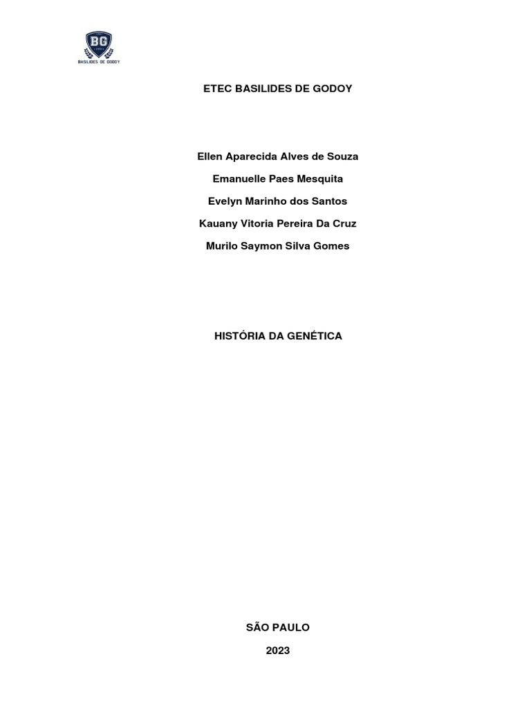 Etec Basilides de Godoy | PDF | DNA | Reação em cadeia da polimerase