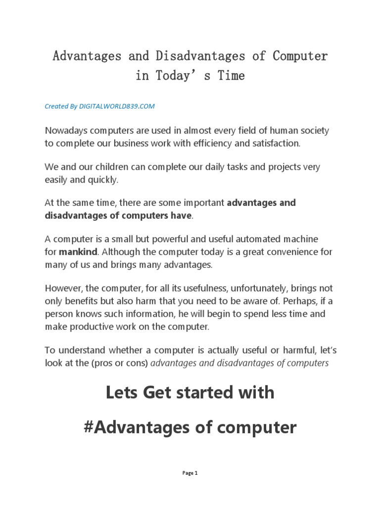 Advantages of Computers: Benefits and Importance