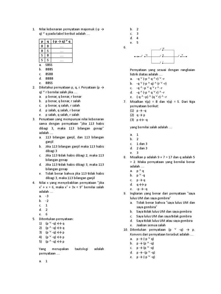 SOAL LOGIKA PART 2 | PDF