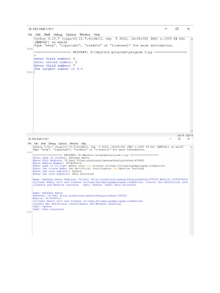 #Python Output | PDF