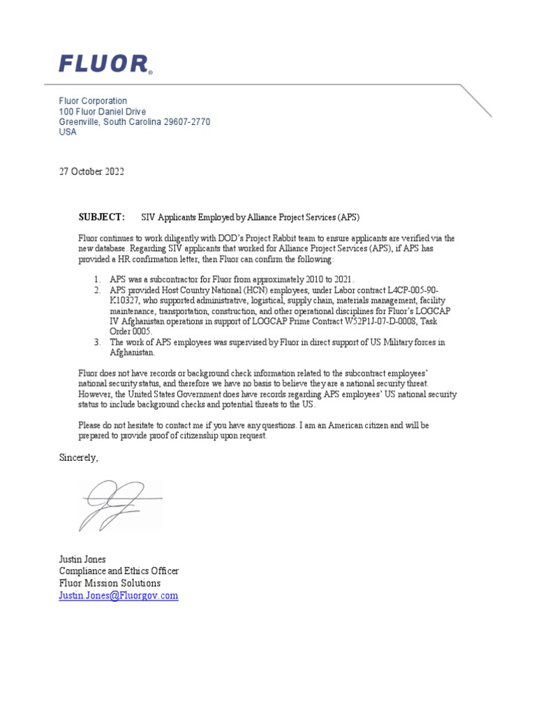 SIV Verification for APS Employees | PDF