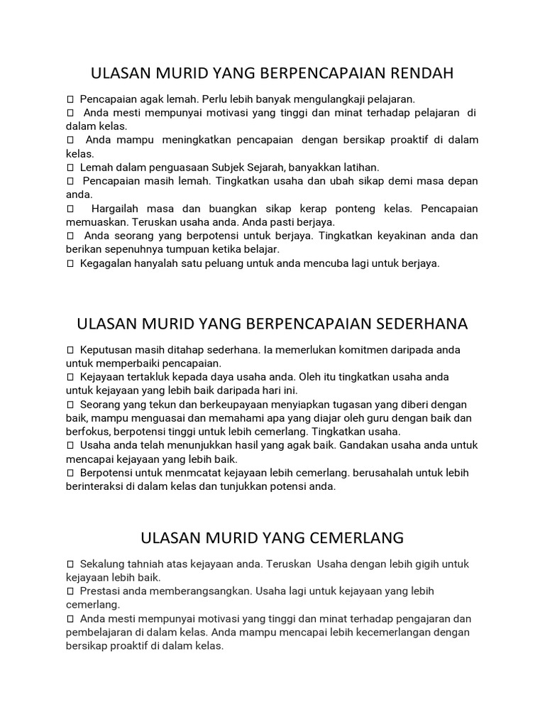 Ulasan Murid | PDF
