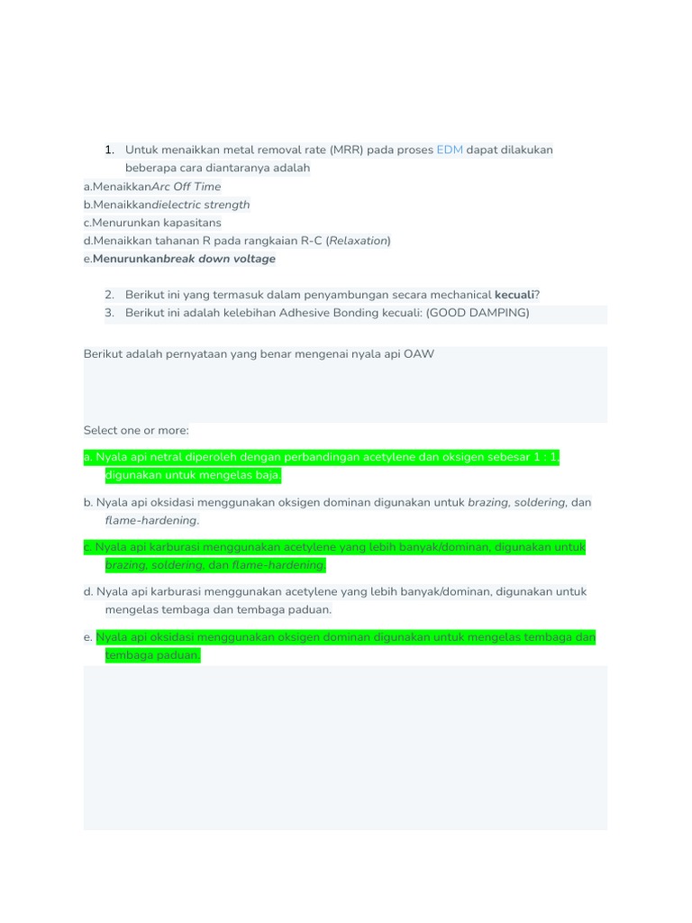 A. Nyala Api Netral Diperoleh Dengan Perbandingan Acetylene Dan Oksigen ...